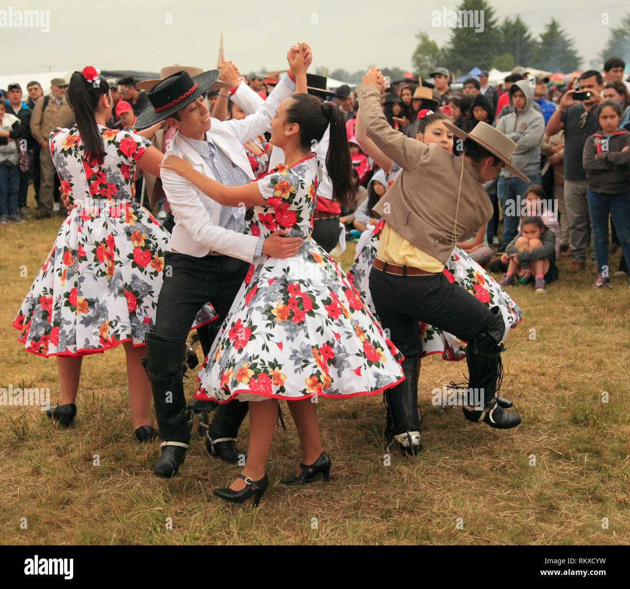 Chile, Lake District, Nueva Braunau, folklore festival, people, dancers ...