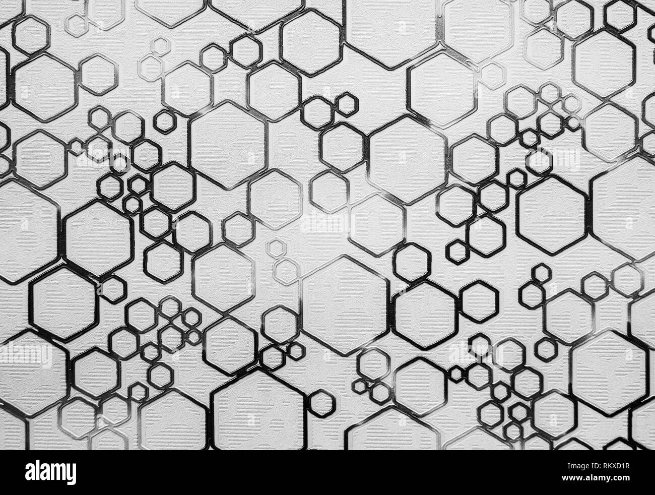 Abstract white geometric hexagonal background. Grunge surface, 3d ...