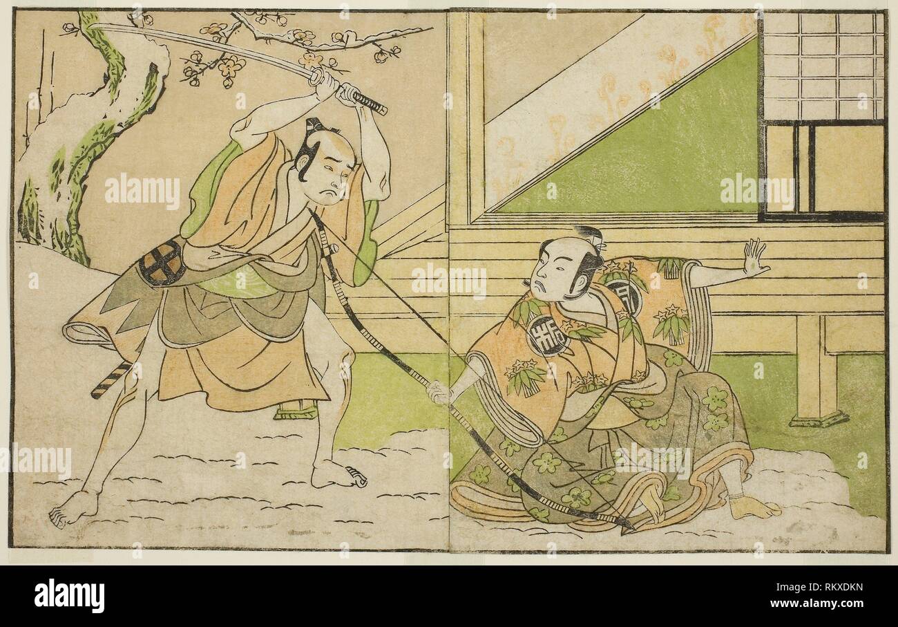 The Actors Arashi Sangoro II as Hojo Tokiyori (right), and Otani Hiroji ...