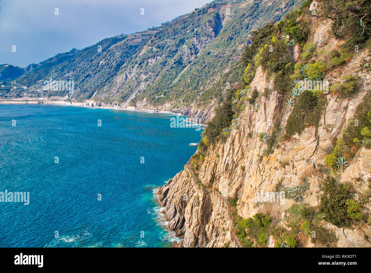 Manarola sea promenade overlooking scenic shoreline Stock Photo - Alamy