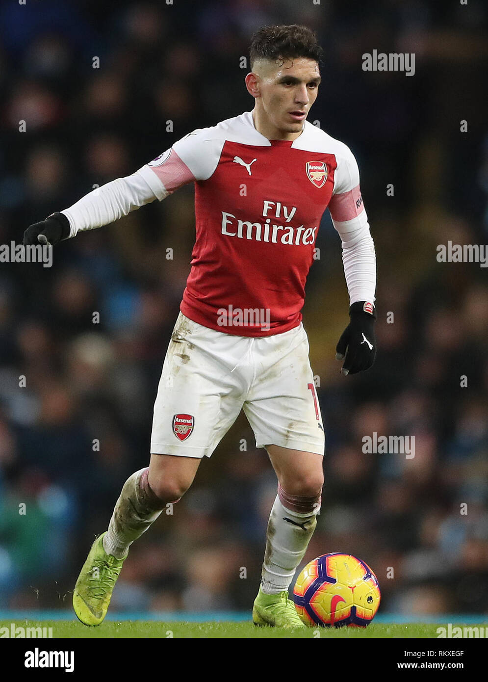 Arsenal's Lucas Torreira during the Premier League match at the Etihad ...