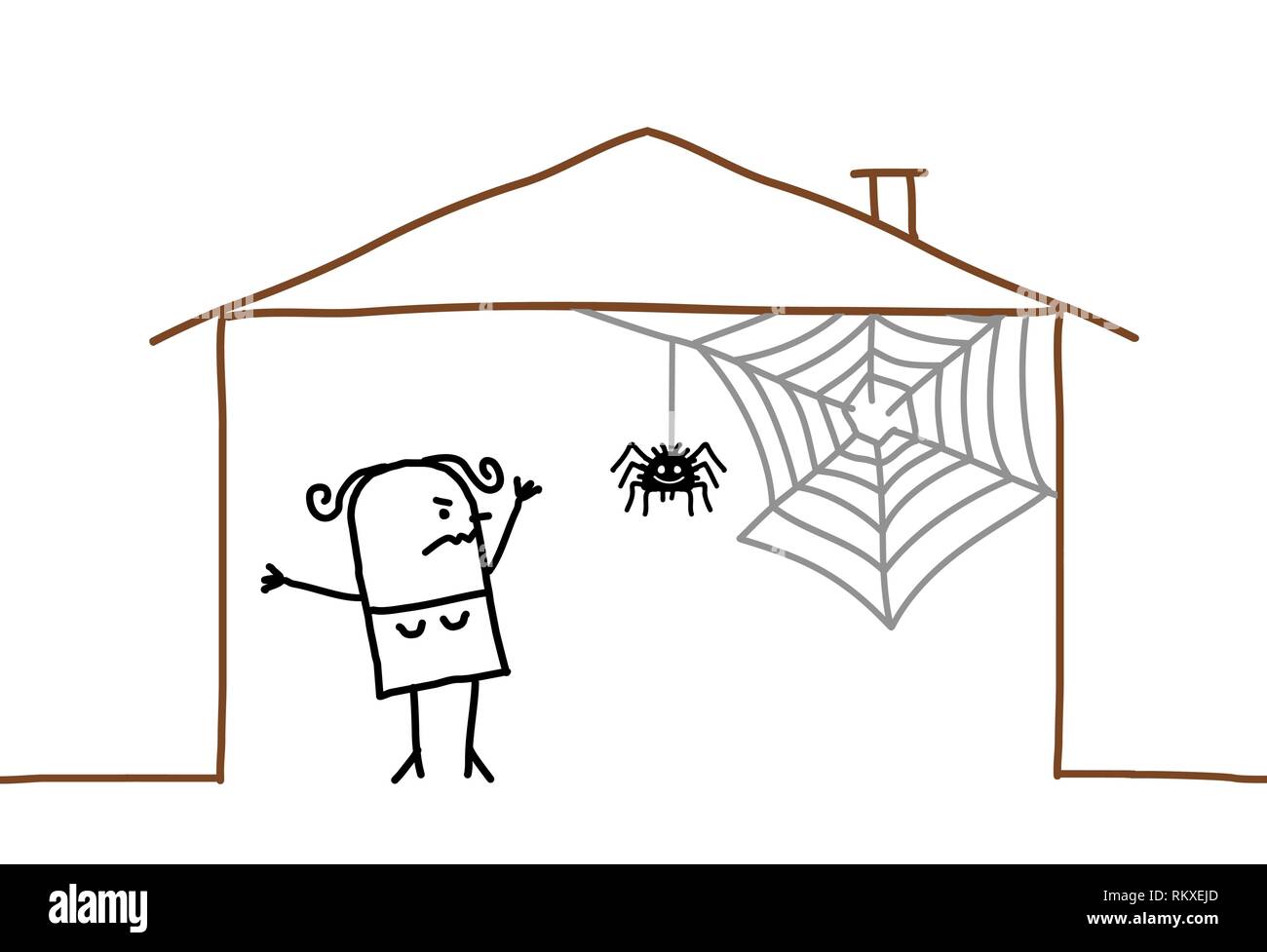 Woman cleaning house in Stock Vector Images - Alamy