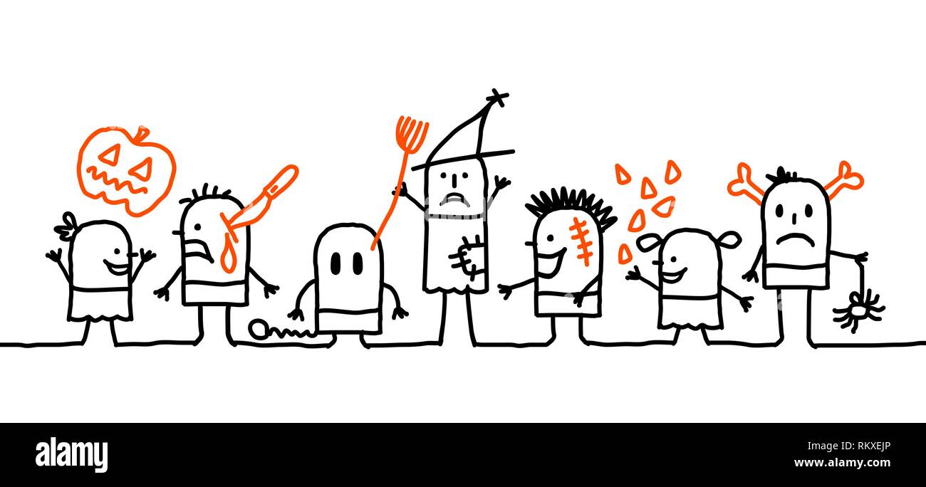 Cartoon kids and Halloween Stock Vector Image & Art - Alamy
