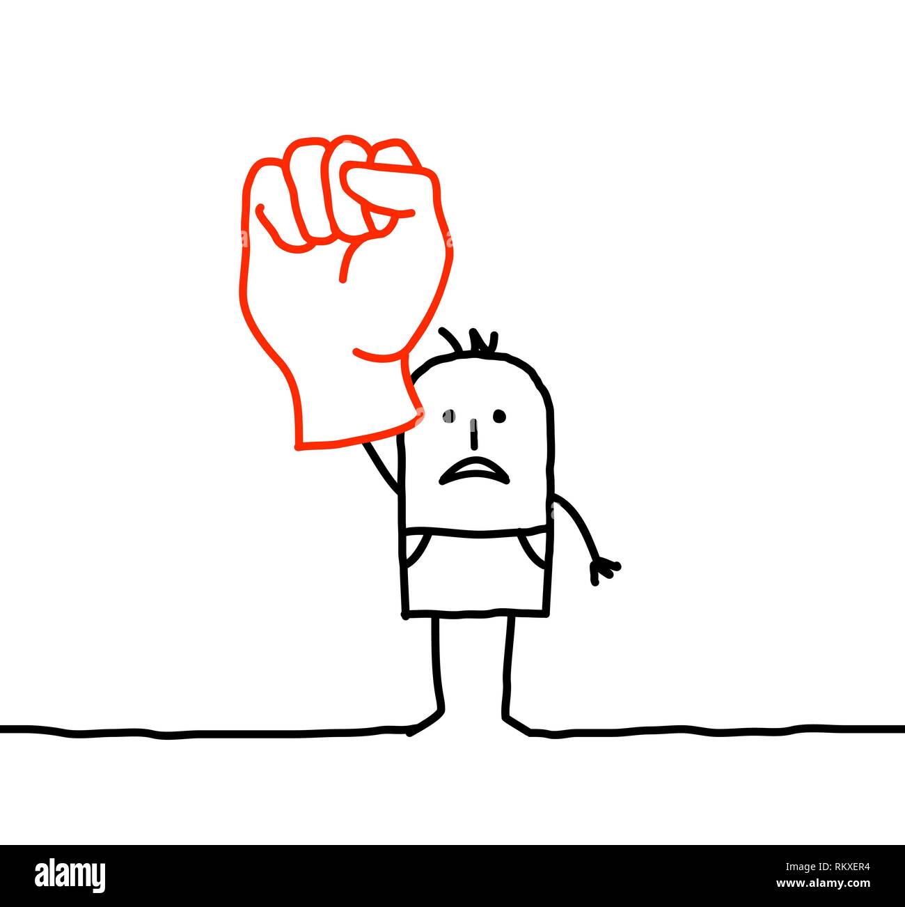 Cartoon man raising fist Stock Vector Image & Art - Alamy