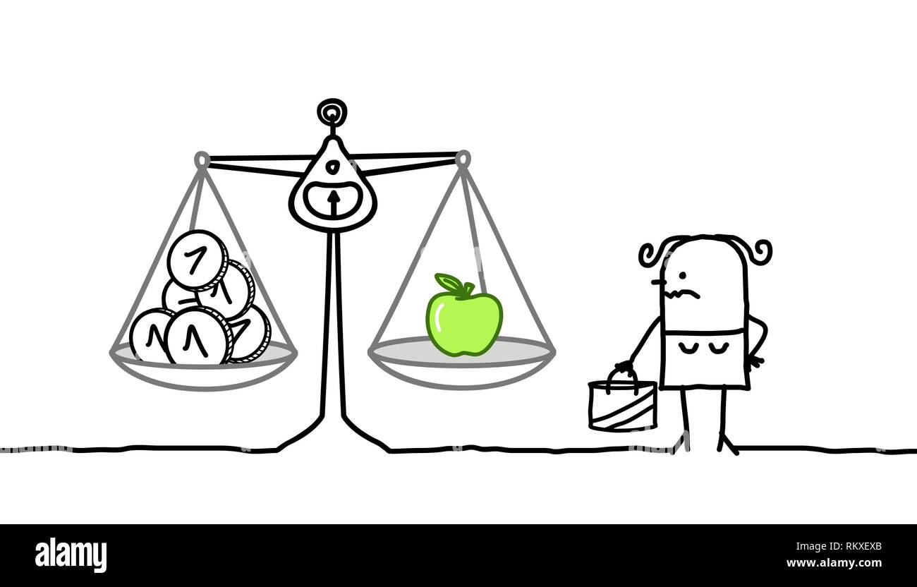 Cartoon woman and expensive apple Stock Vector Image & Art - Alamy