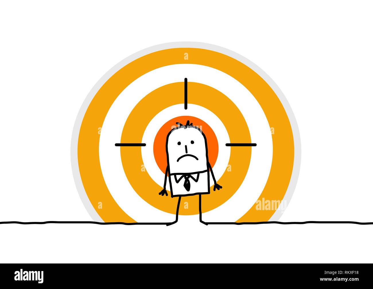 Cartoon man on big target Stock Vector Image & Art - Alamy