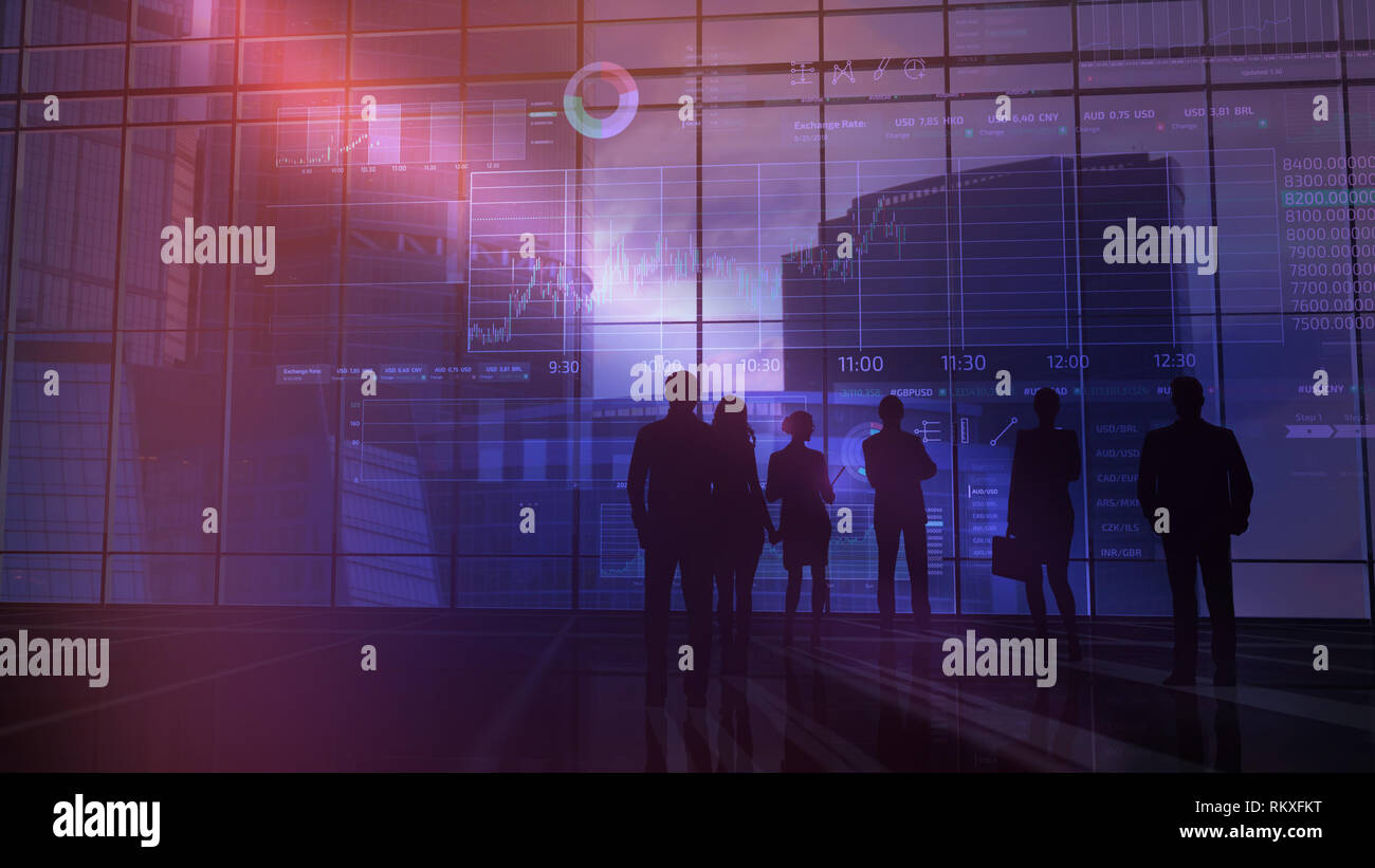 A group of traders monitors the state of the stock exchange Stock Photo ...