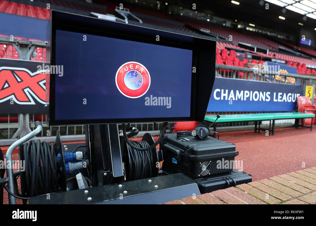 A view of the VAR system ahead of the UEFA Champions League round of 16 ...