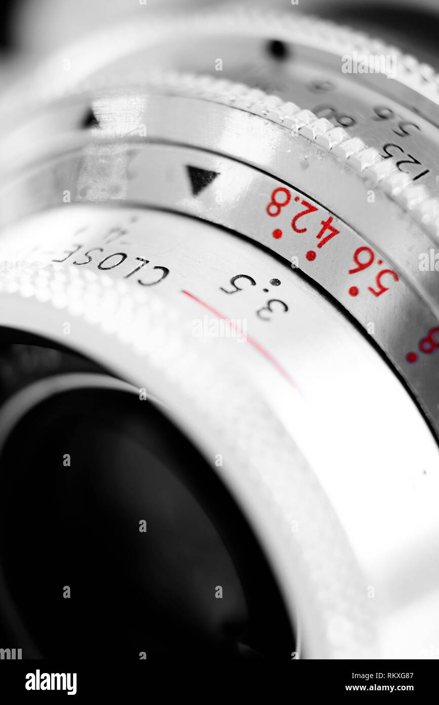 Camera lens markings hi-res stock photography and images - Alamy