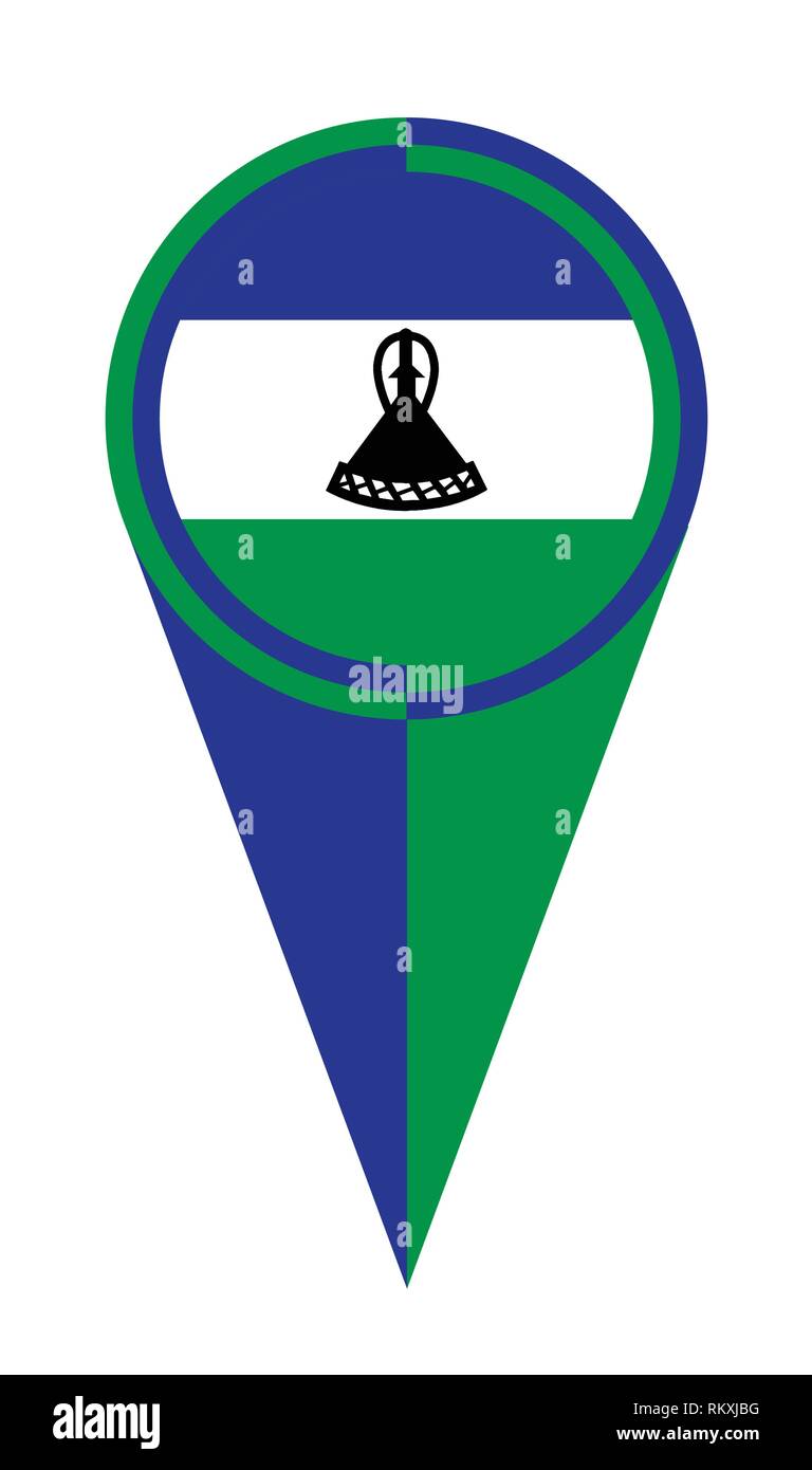 Lesotho map pointer pin icon location flag marker Stock Vector Image ...