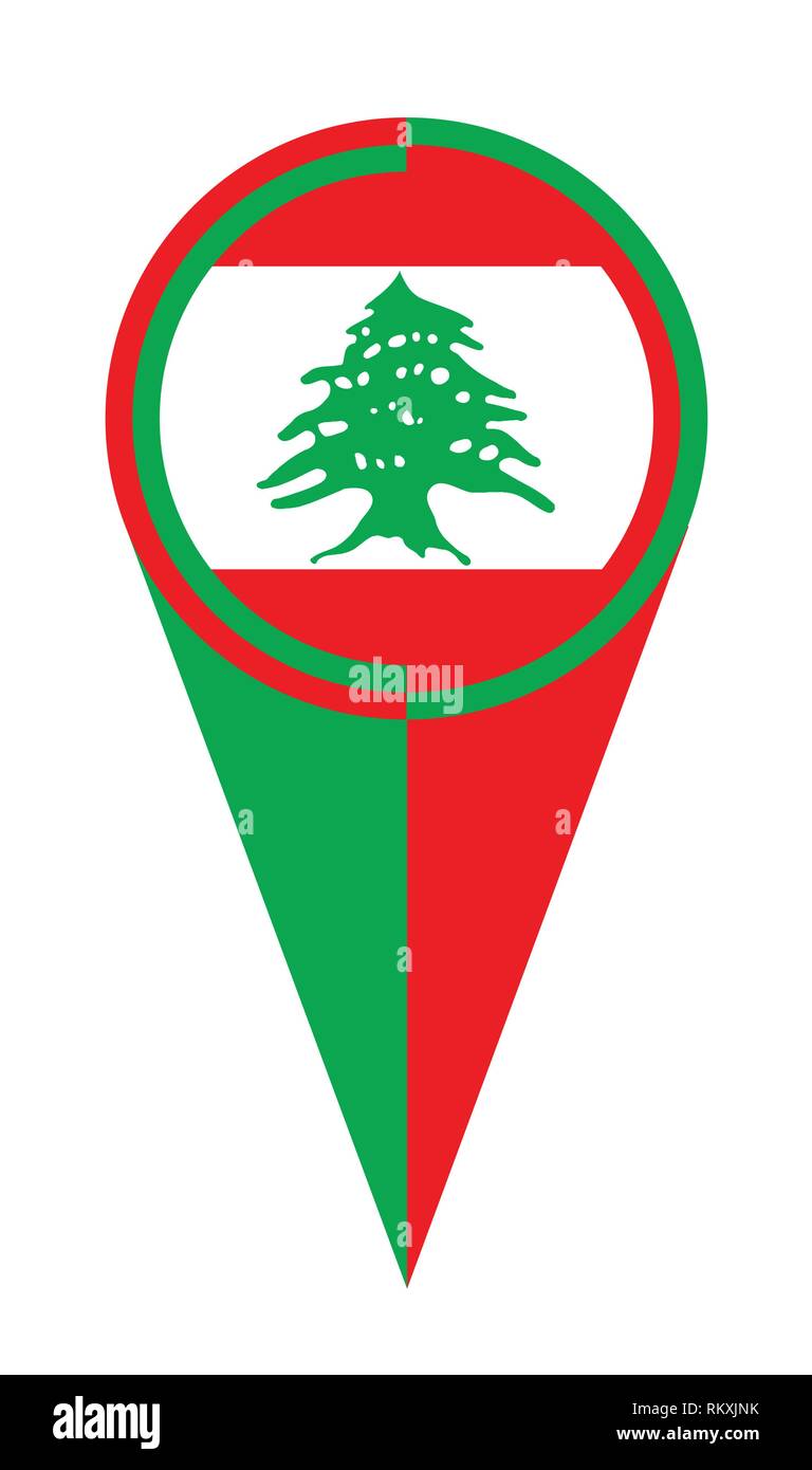 Lebanon map pointer pin icon location flag marker Stock Vector Image ...