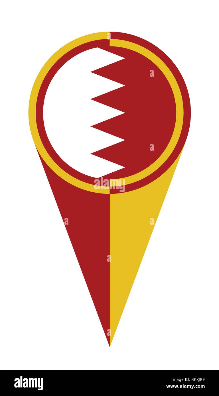 Bahrain map pointer pin icon location flag marker Stock Vector Image ...