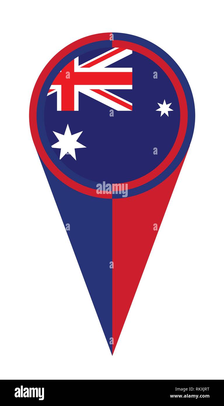 Australian map pointer pin icon location flag marker Stock Vector Image ...