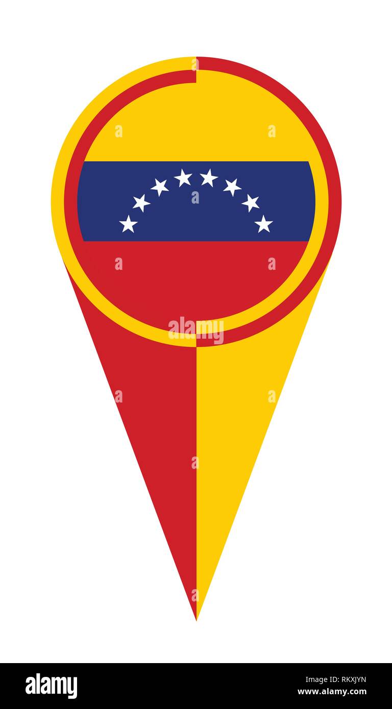 Venezuela map pointer pin icon location flag marker Stock Vector Image ...