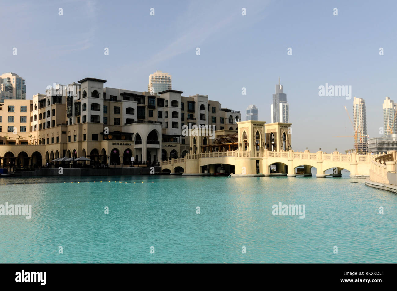 A small footbridge, Souk Al Bahar bridge, connecting the Souk Al Bahar ...