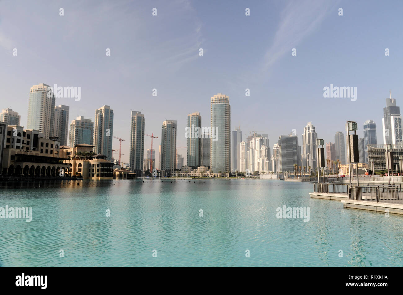 Skyline of Downtown Dubai modern development near the Dubai Shopping ...