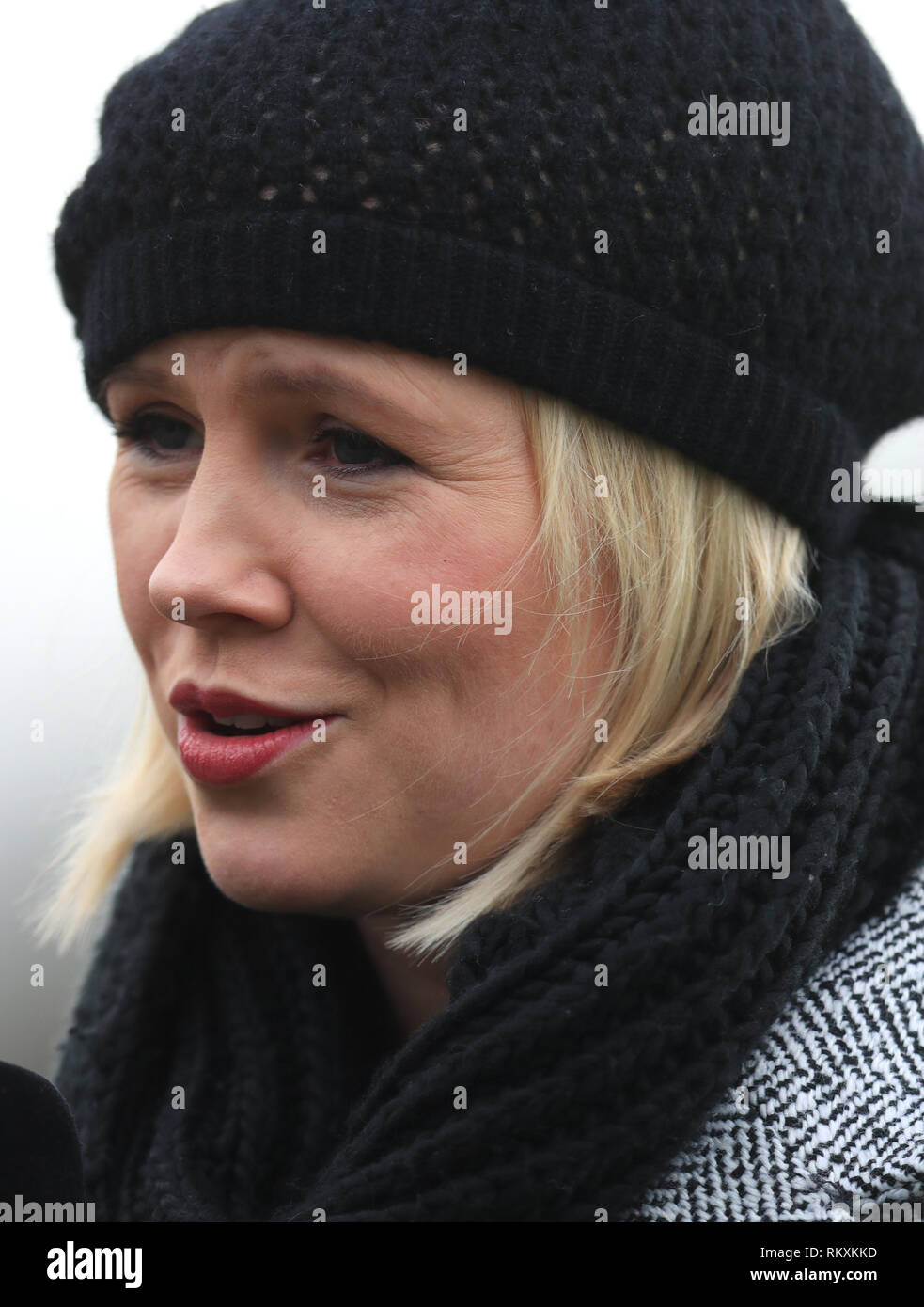 Rugby Commentator Sara Orchard Stock Photo - Alamy