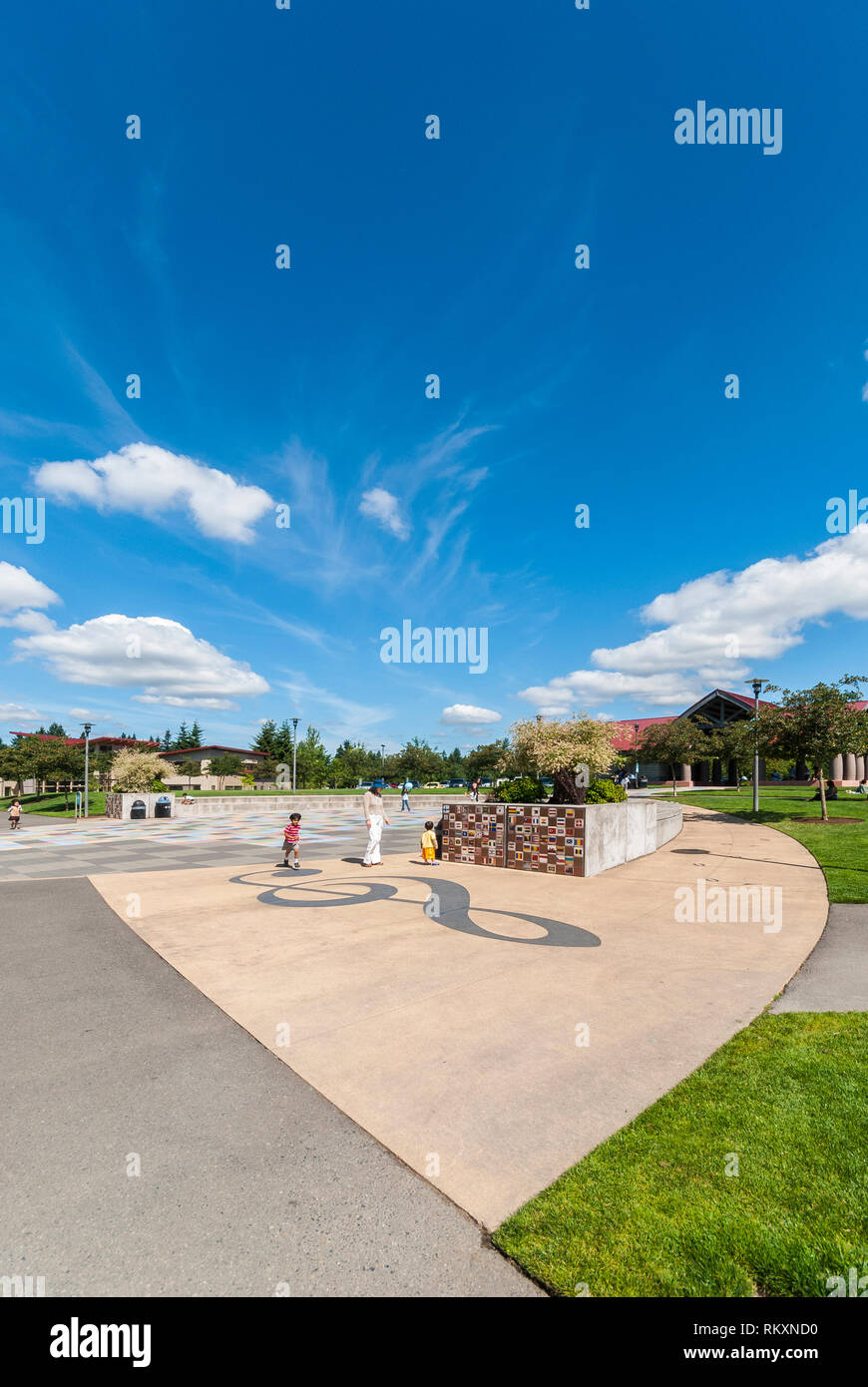 The pavilion at Crossroads Park in Bellevue, Washington Stock Photo - Alamy