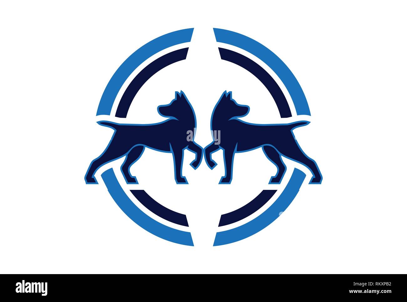 twin dog abstract concept logo Stock Vector Image & Art - Alamy