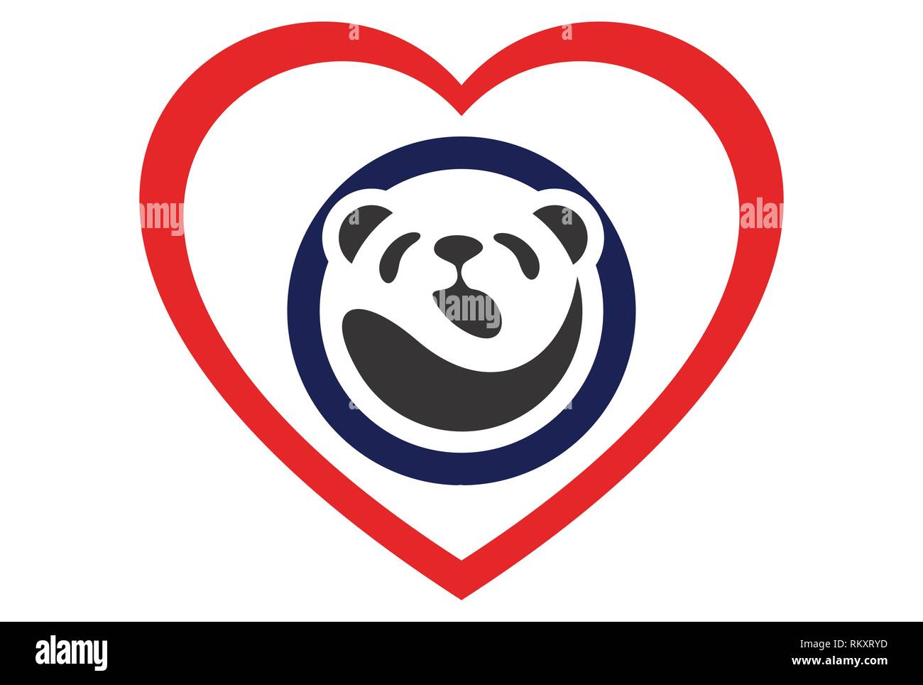Love panda head Stock Vector Images - Alamy