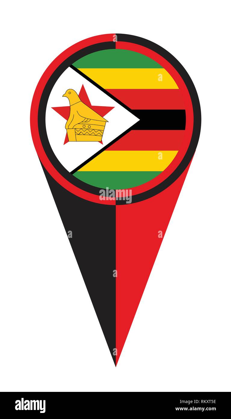 Zimbabwe Map Pointer Location Flag Stock Vector Image & Art - Alamy