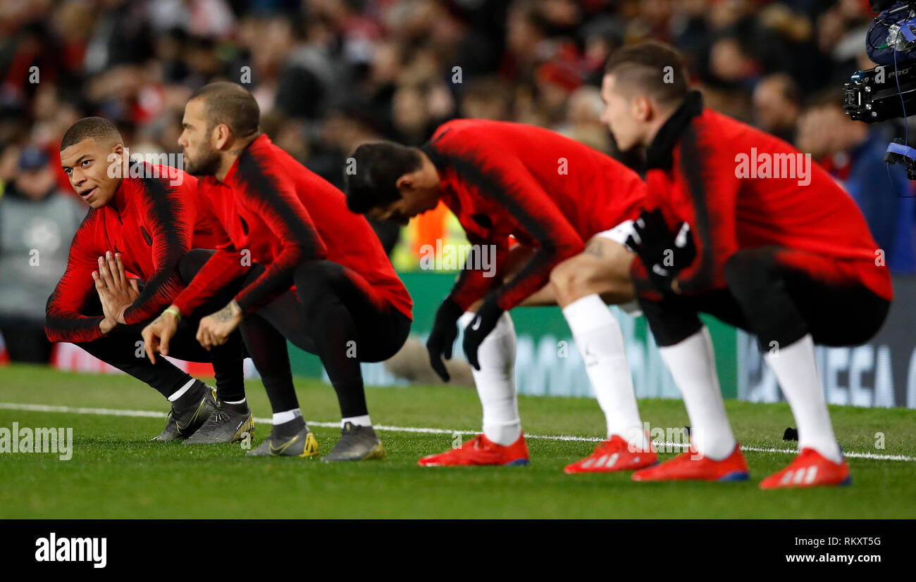 Paris Saint-Germain's Kylian Mbappe in the warm up before the UEFA ...