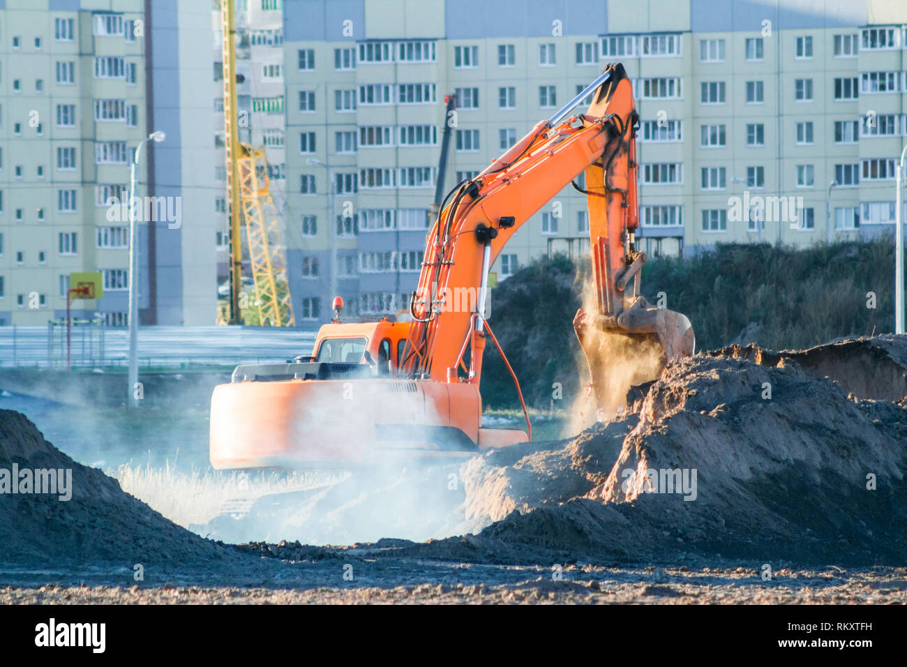 Orange digger hi-res stock photography and images - Alamy
