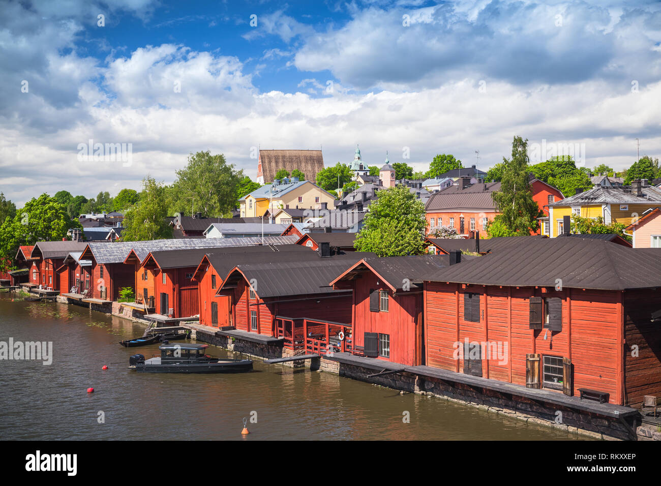 Rural Finnish landscape. Historical part of Porvoo town, Finland Stock ...