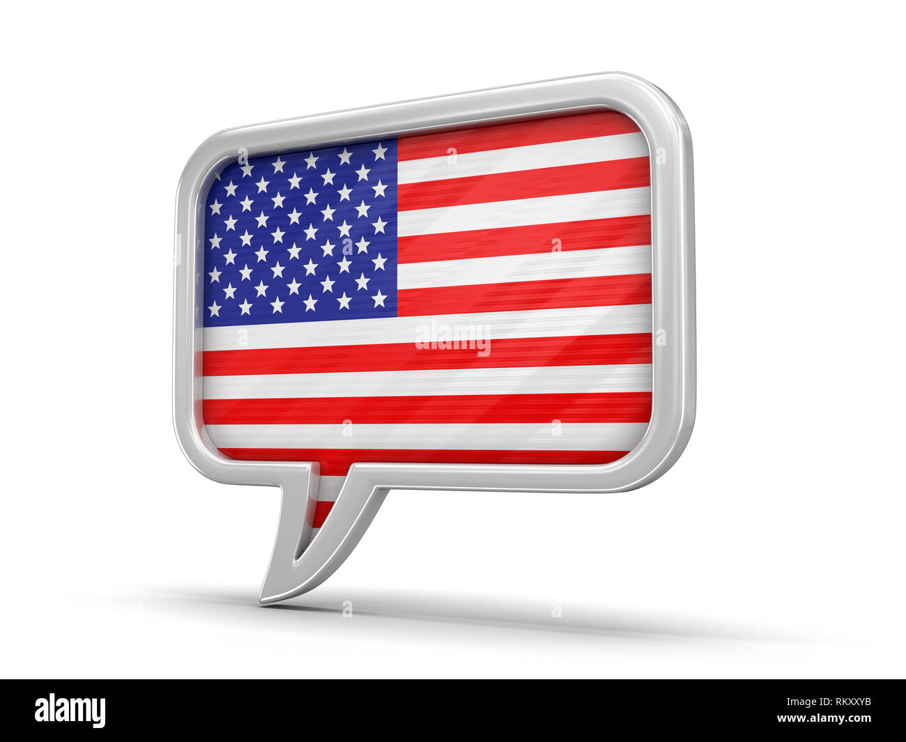 Speech bubbles with flag. Image with clipping path Stock Photo - Alamy