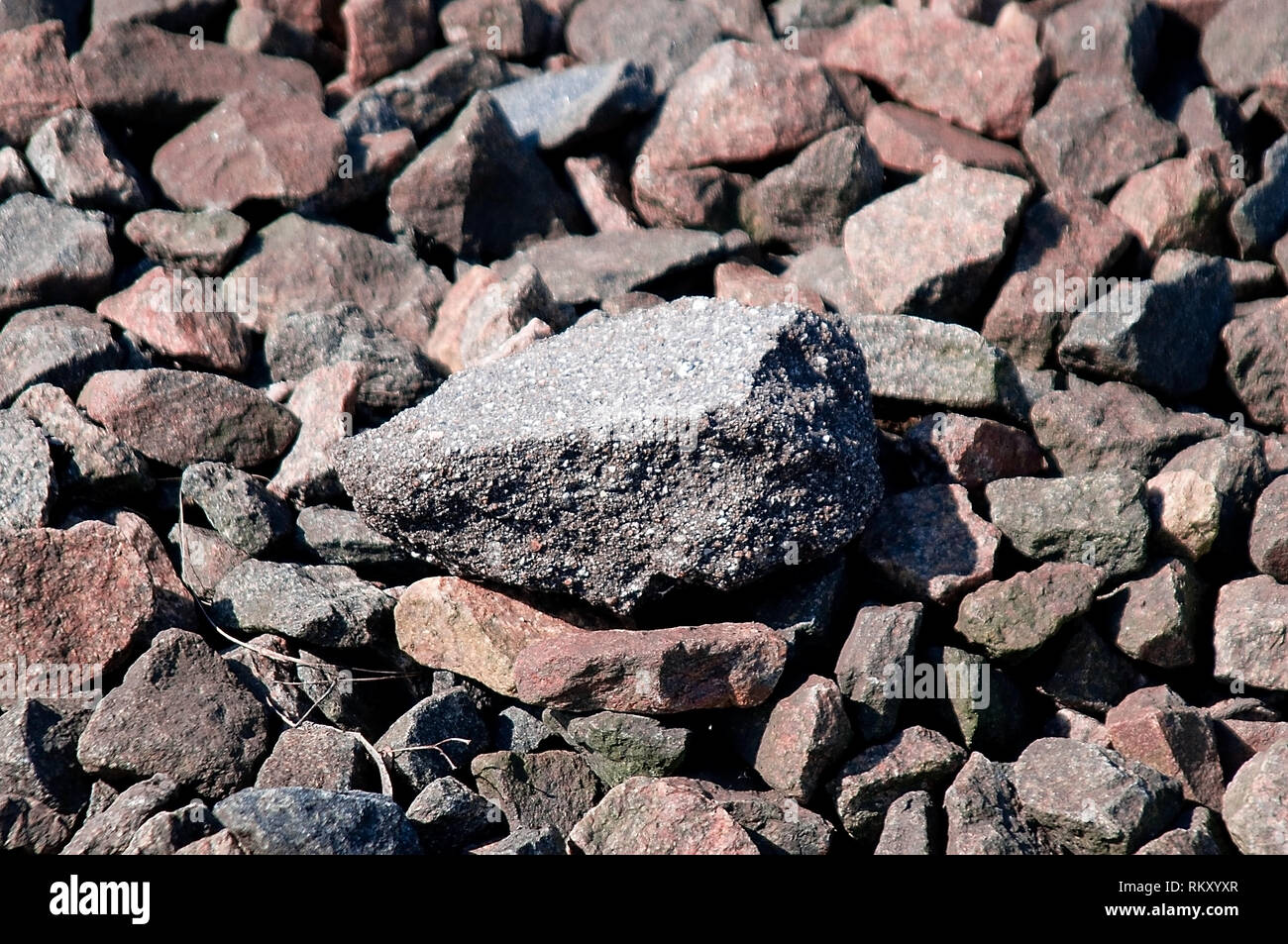 High resolution image. Heap of stones. The big block on gravel Stock ...