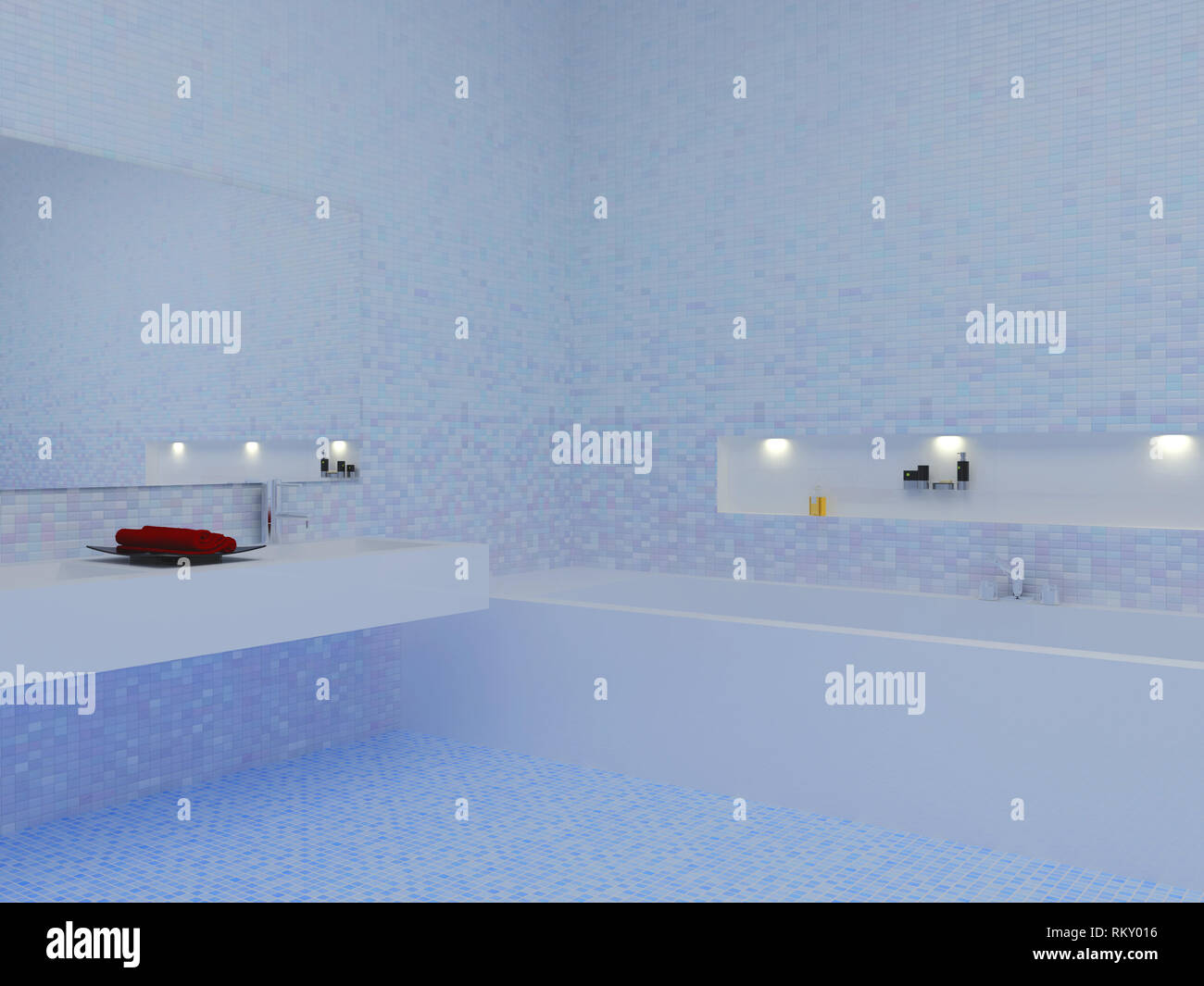 High resolution image interior. A bathroom in modern style. 3d ...