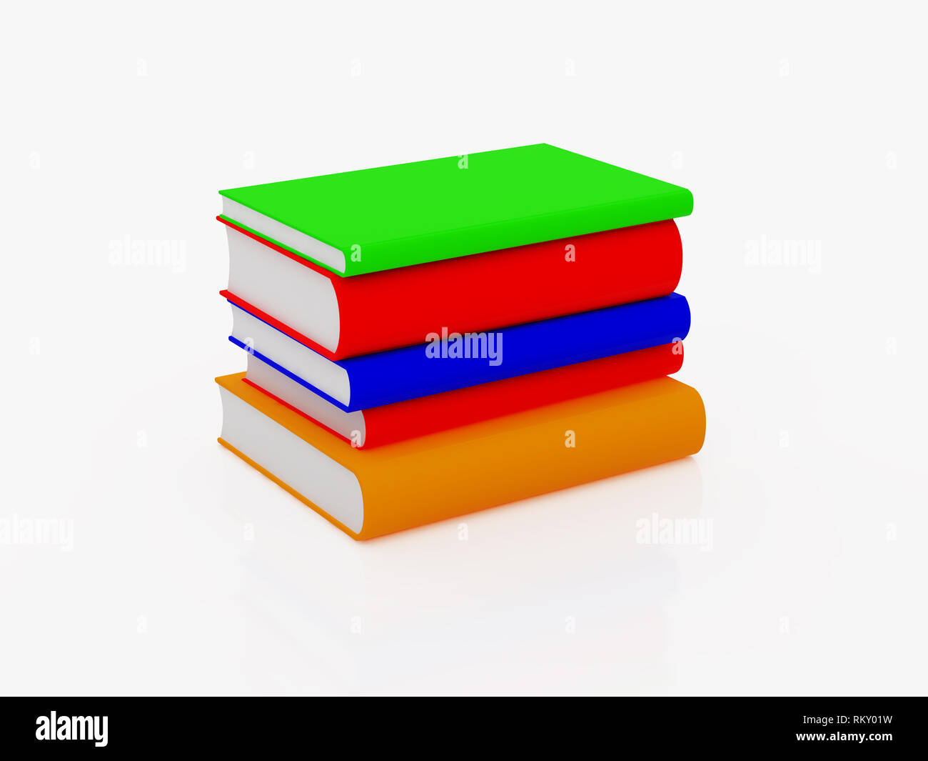 High resolution image books. 3d illustration over white backgrounds ...