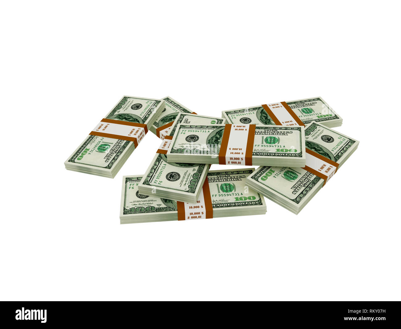 High resolution image dollar. 3d illustration over white backgrounds ...