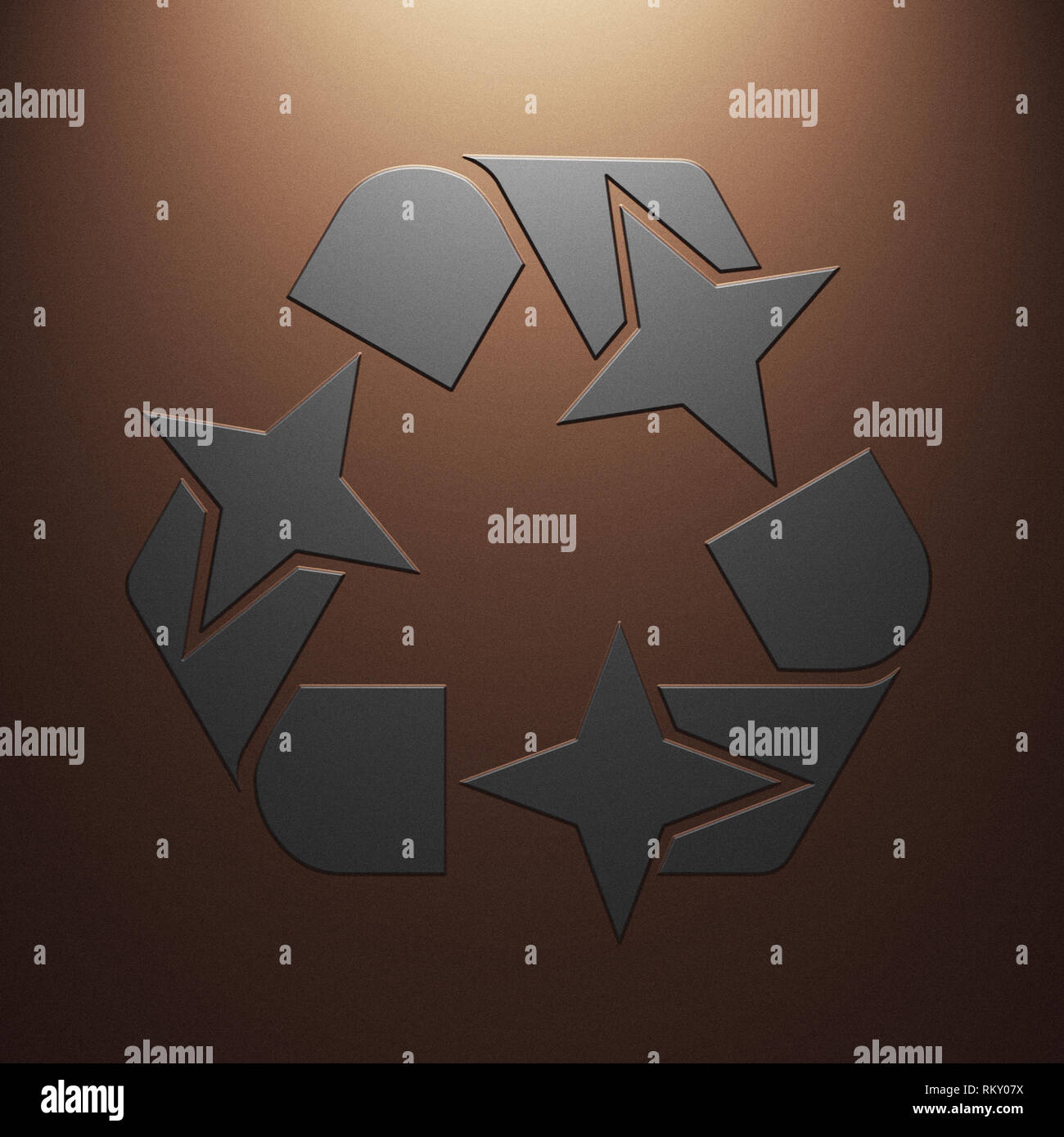 High resolution image symbol on a metal background. 3d illustration ...