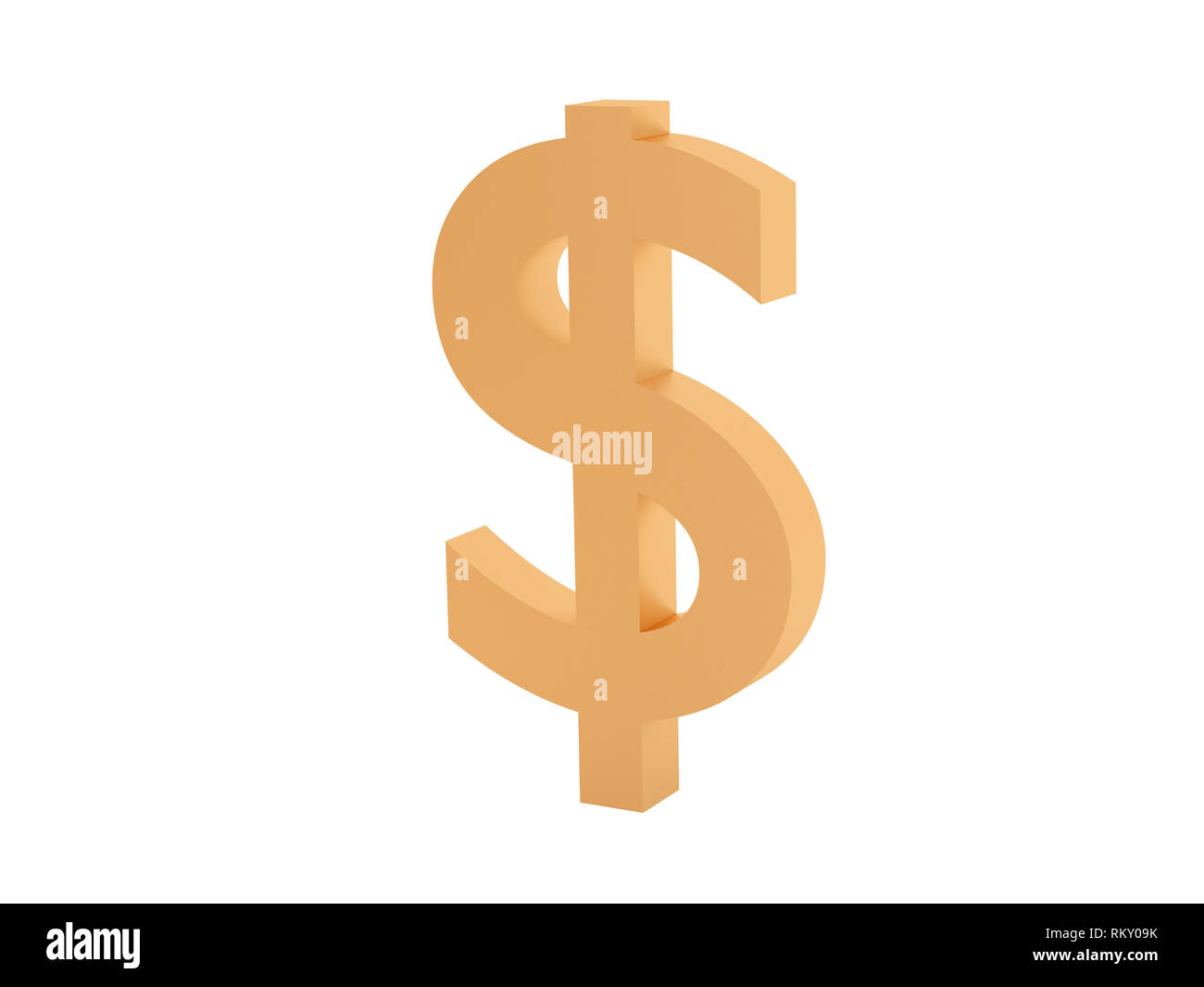 High resolution image symbol dollar. 3d illustration over white ...