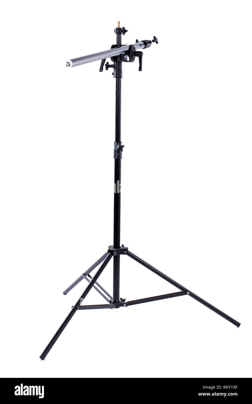 Studio light stand on white background Stock Photo - Alamy
