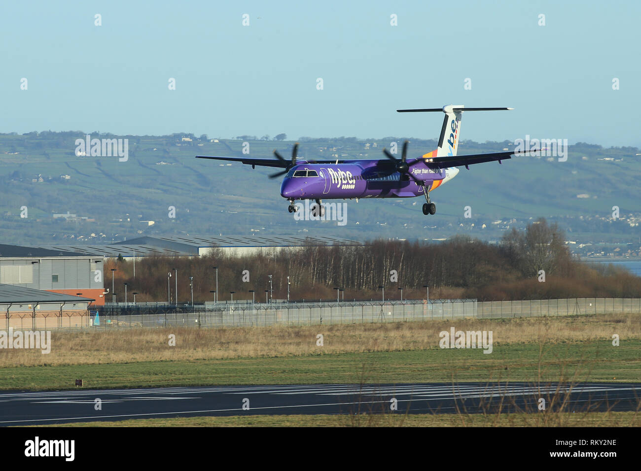 Aircraft arrive and depart from George Best Belfast City Airport in ...