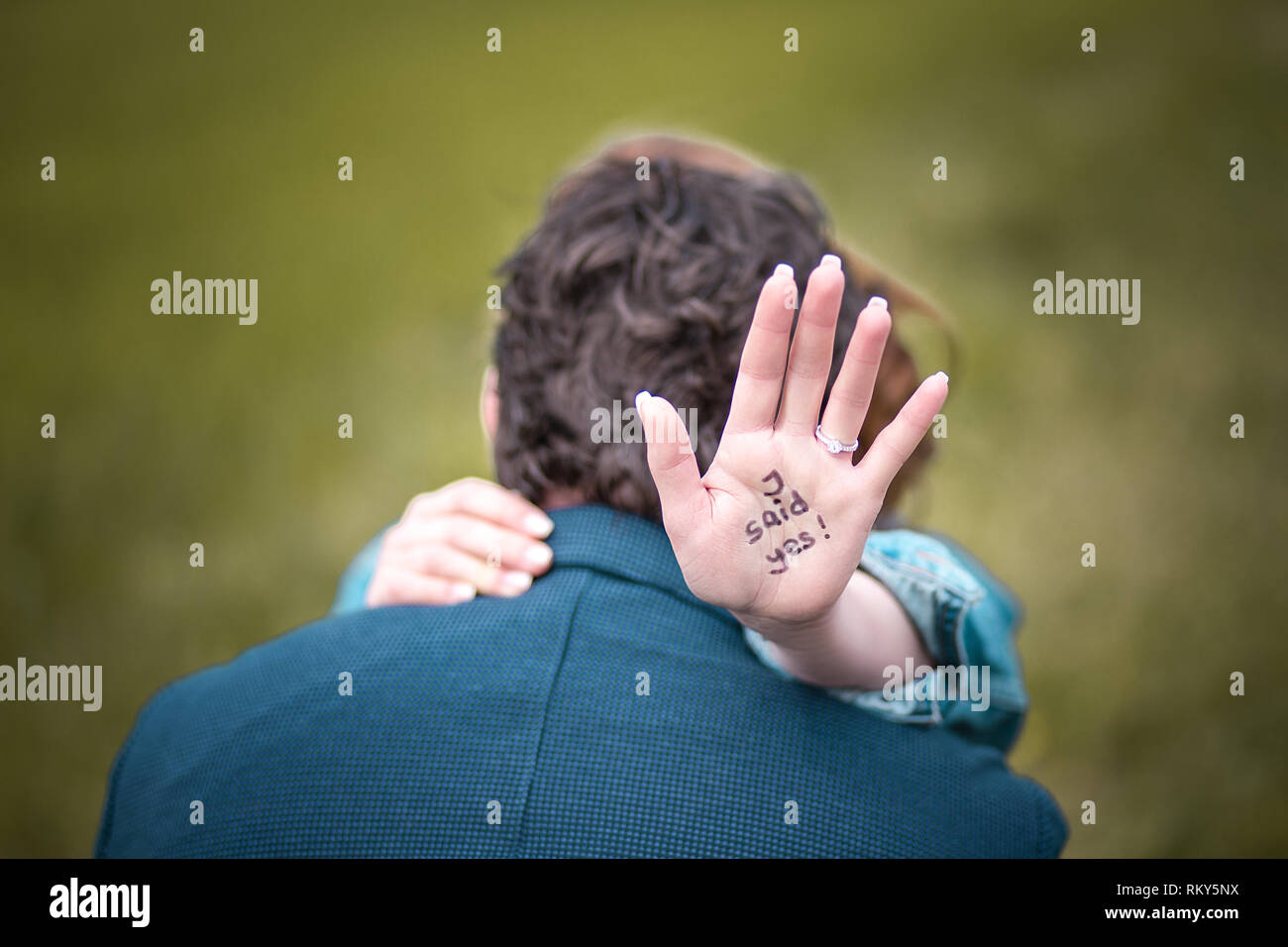 She Said yes Stock Photo - Alamy