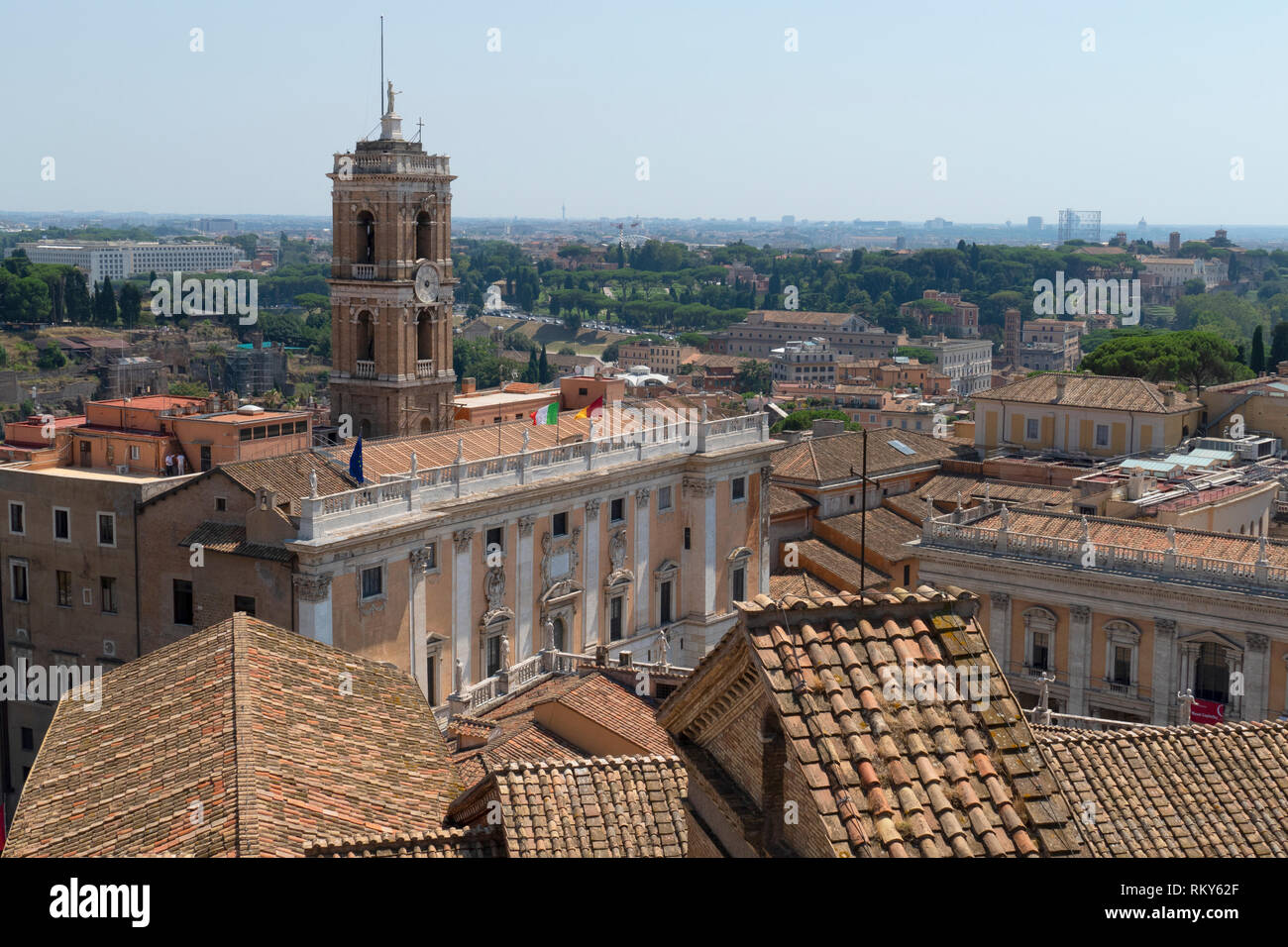 view from the Monumento Vittorio Emanuele II, to the tower Torre della ...