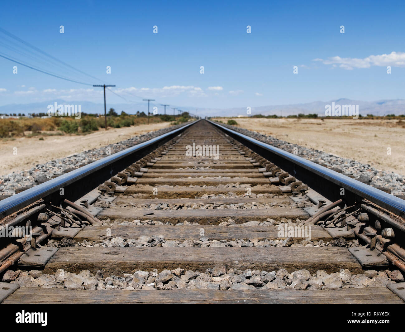 Railroad Tracks in the Countryside Stock Photo - Alamy