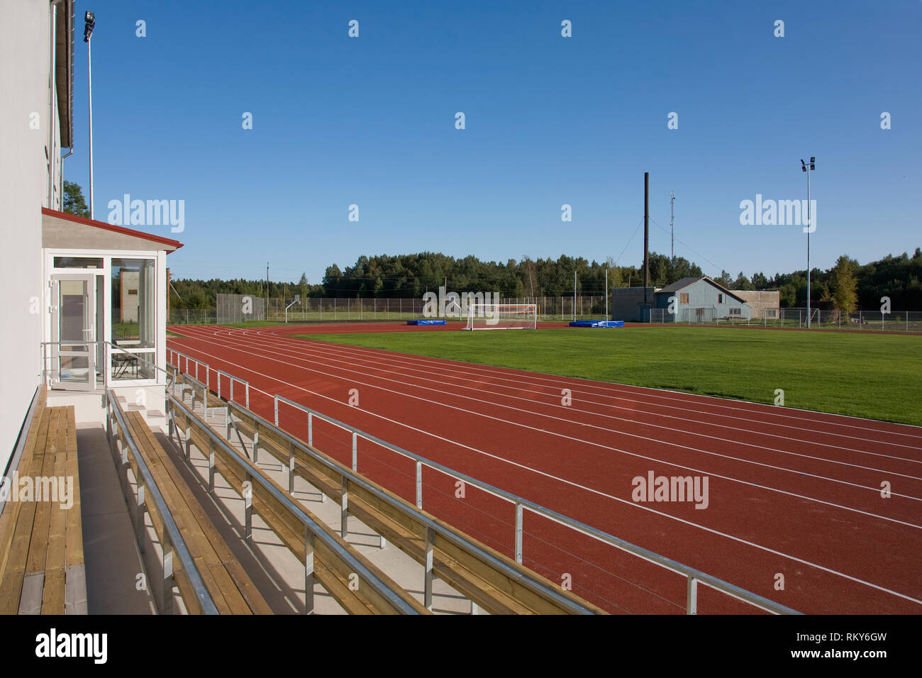 Bleachers at a Running Track Stock Photo - Alamy