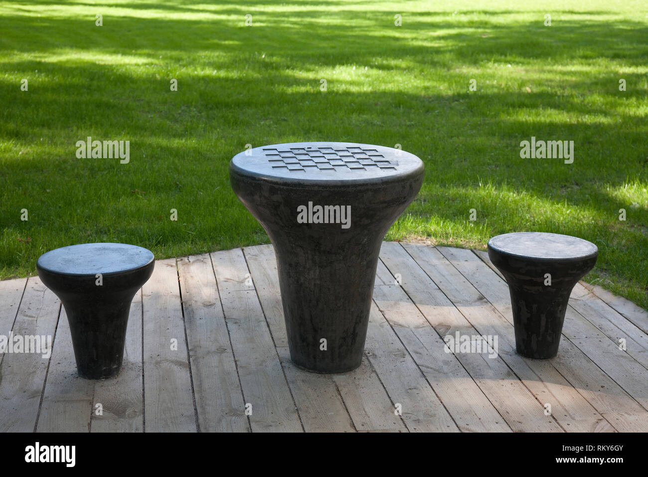 Chess Table at a Park Stock Photo - Alamy