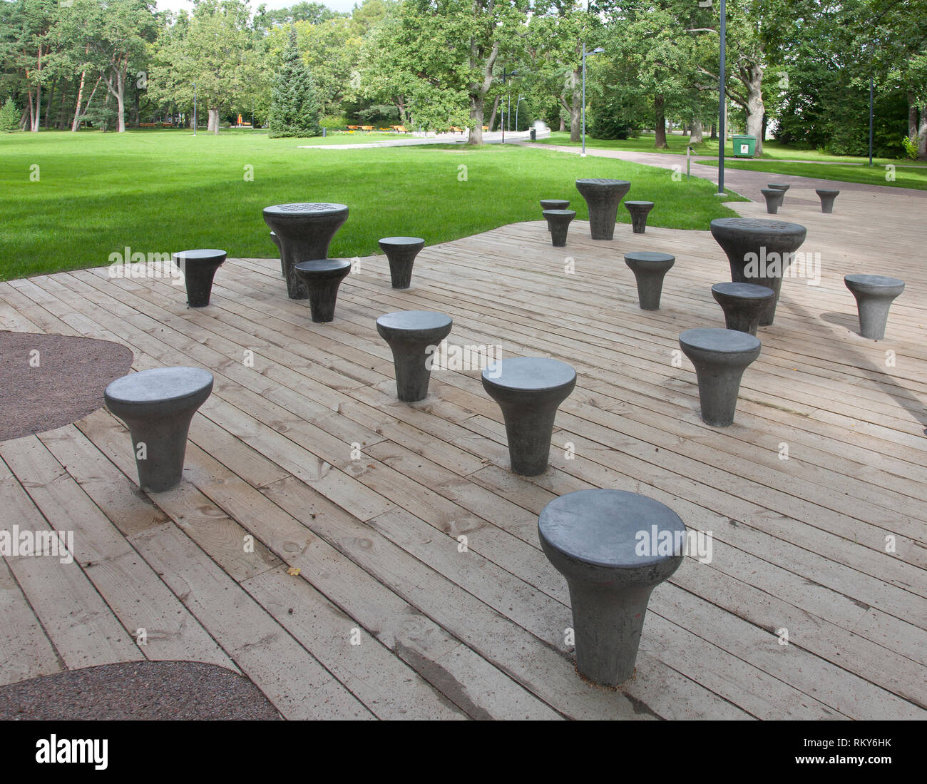 Chess Tables at a Park Stock Photo - Alamy