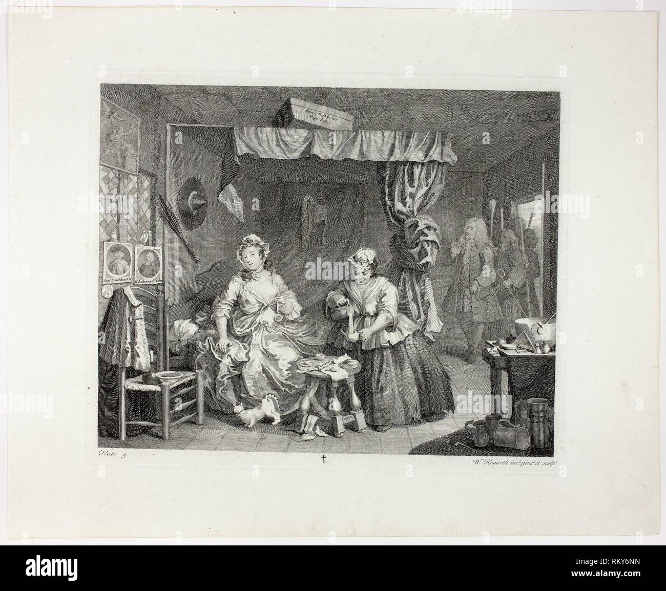 Harlots Progress William Hogarth Plate High Resolution Stock ...