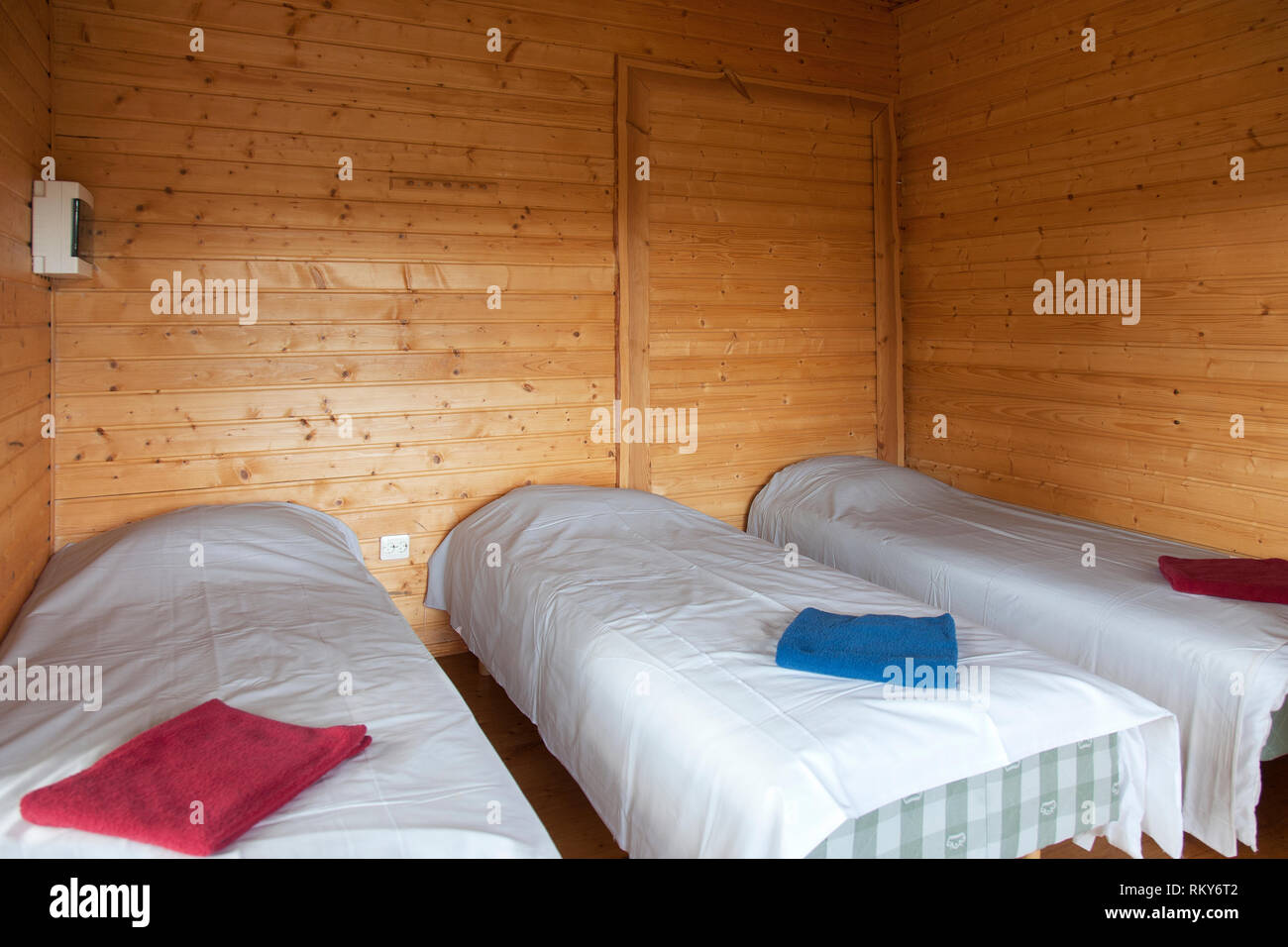 Beds at a Holiday Resort Stock Photo - Alamy