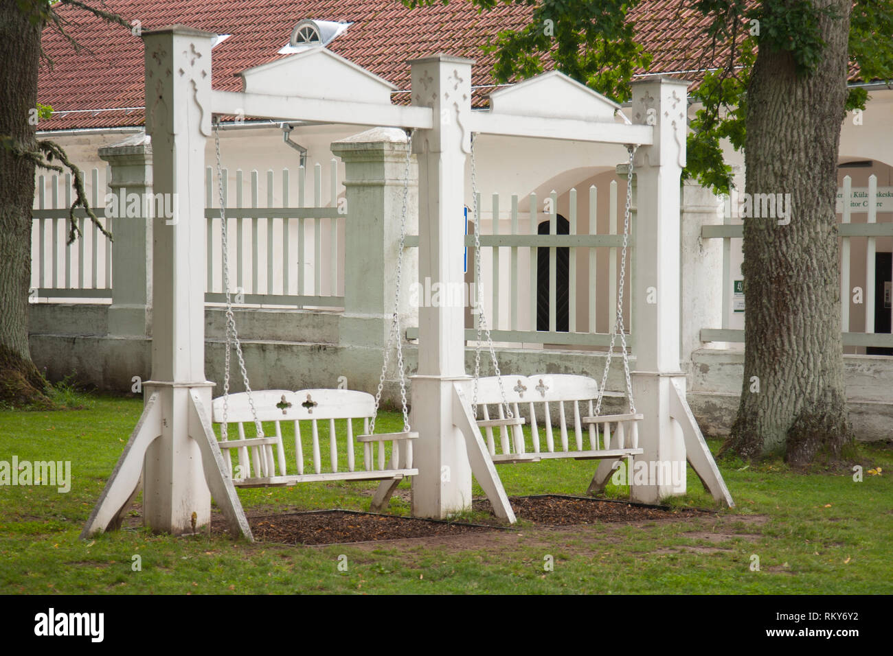 Classic Swing Set Stock Photo - Alamy