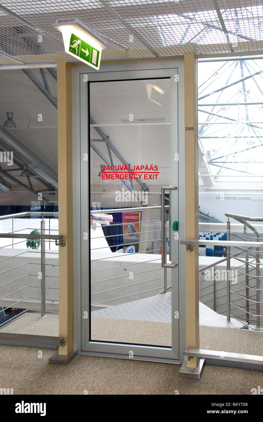 Emergency Exit at an Airport Stock Photo - Alamy