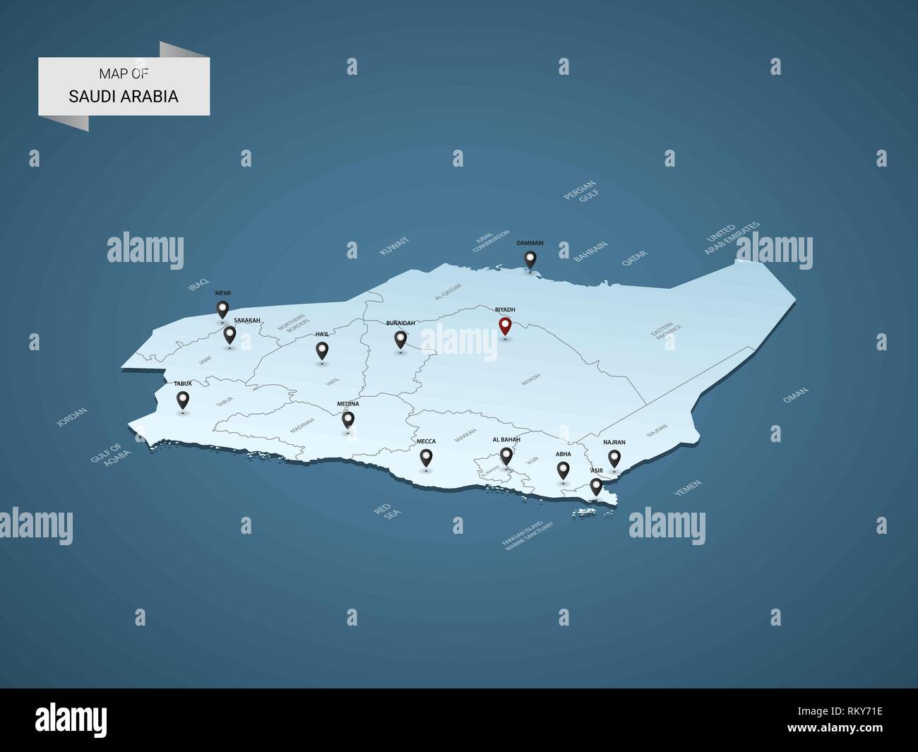 Vectors 3d map saudi arabia hi-res stock photography and images - Alamy