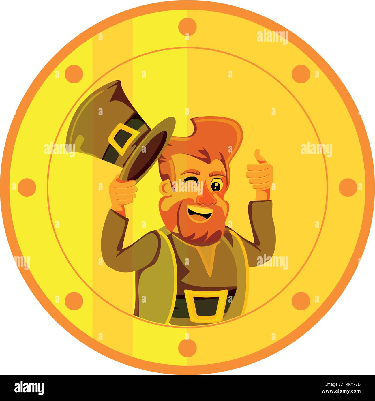 coin with leprechaun isolated icon vector illustration design Stock ...