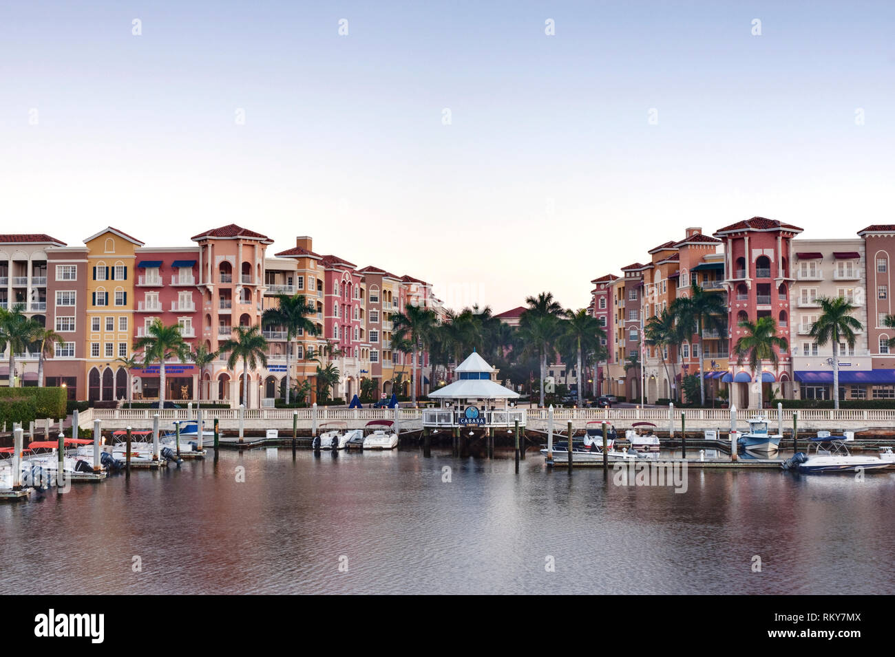 Bayfront Shopping Center and Marina Stock Photo - Alamy